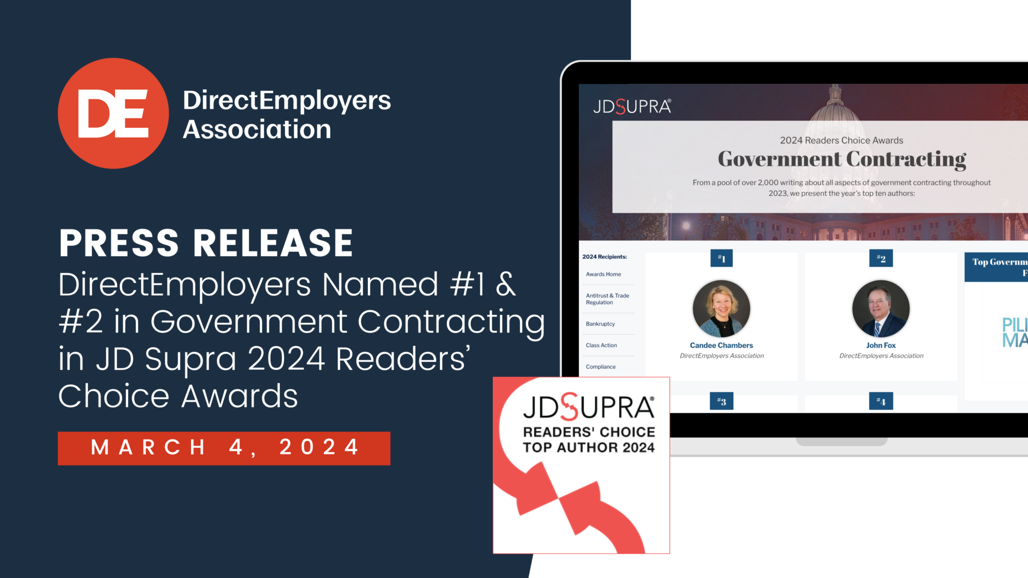 DirectEmployers Named #1 in Government Contracting in JD Supra 2024 ...